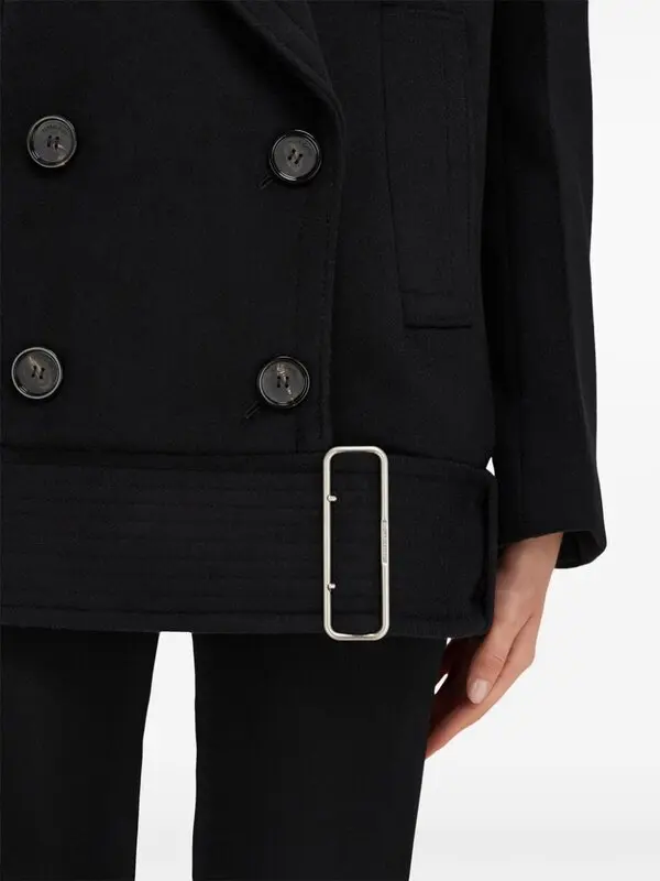 FERRAGAMO Brushed-finish Pea Coat - Black