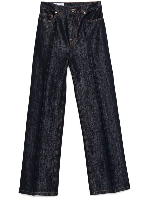 Casablanca Lurex-detail Straight-leg Jeans - Blue