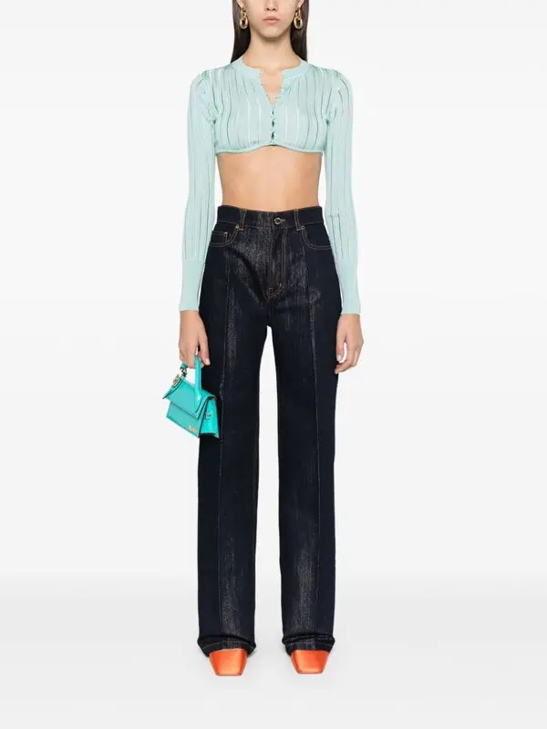 Casablanca Lurex-detail Straight-leg Jeans - Blue
