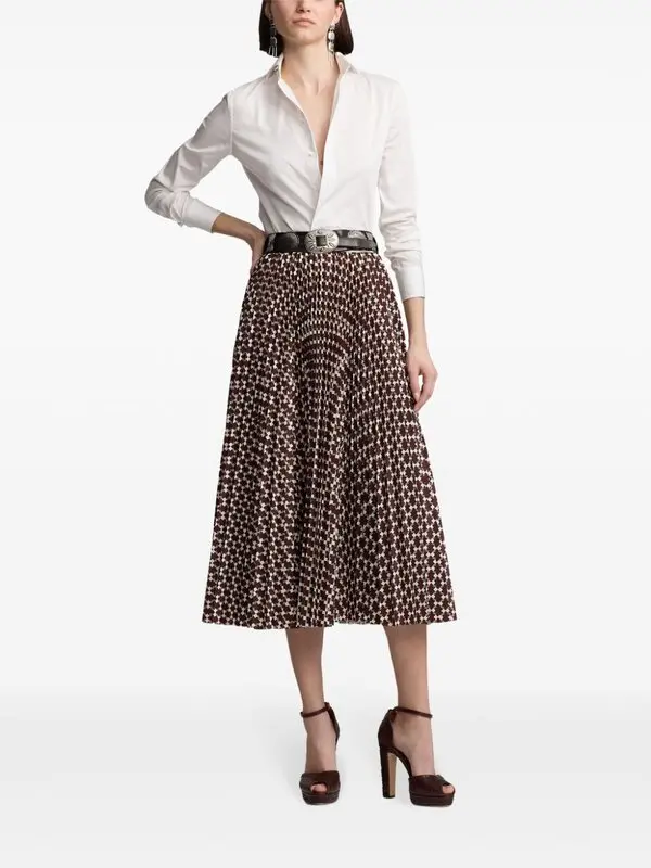 Ralph Lauren Abstract Print Midi Skirt