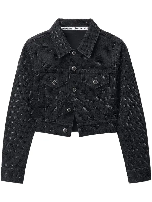 Alexander Wang Crystal-embellished Denim Jacket