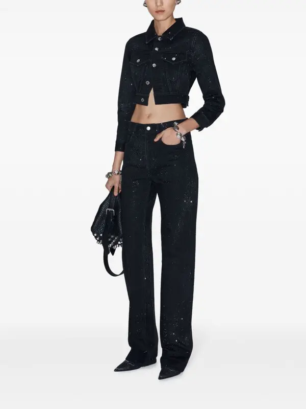Alexander Wang Crystal-embellished Denim Jacket