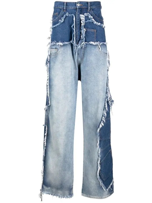 Natasha Zinko Upcycled Asymmetric Patchwork Jeans