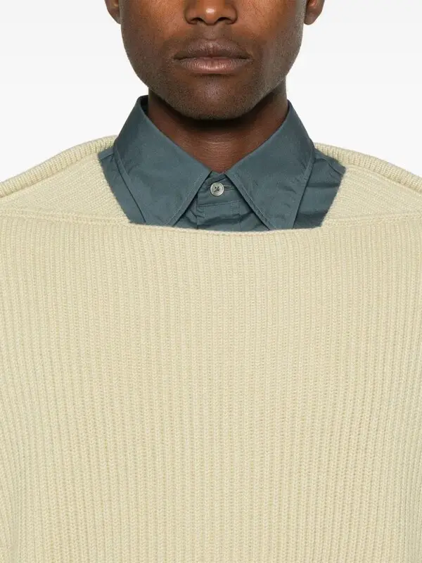 JIL SANDER Ribbed Wool Sweater - Green