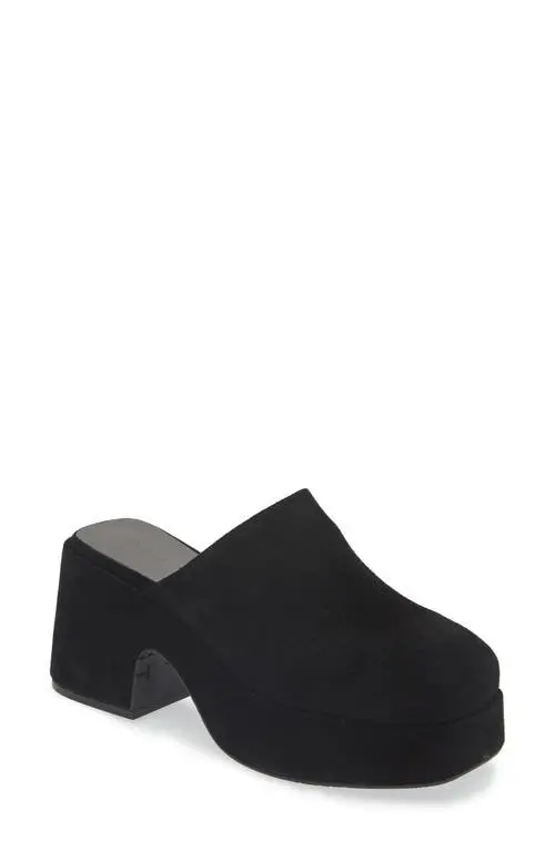 CHOCOLAT BLU Hedia Platform Mule - Black Suede