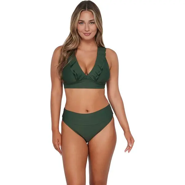 SUNSETS Willa Wireless Bikini Swimsuit Top F Cup - Island Green