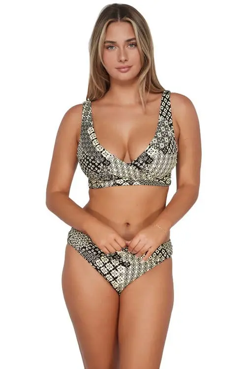 SUNSETS Elsie D Cup Bikini Swimsuit Top - Venice Seagrass Texture
