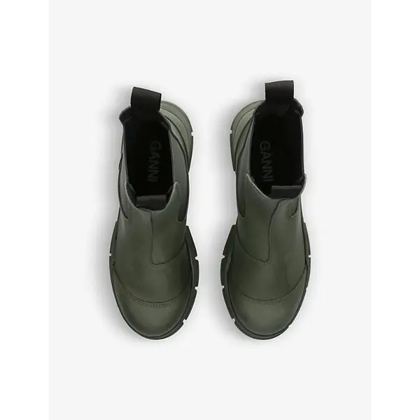 GANNI City Recycled Rubber-blend Chelsea Boots - Khaki