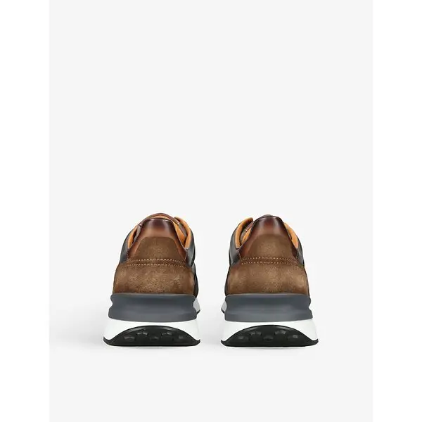 Magnanni Xl Grafton Leather And Suede Low-top Trainers - Grey/other