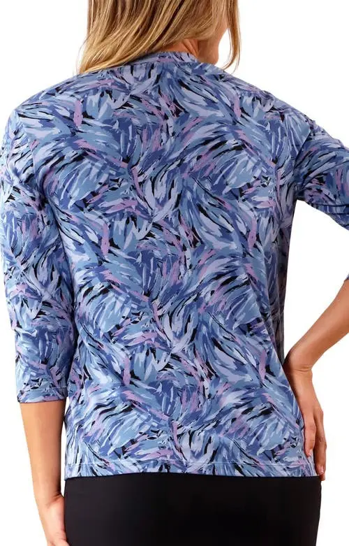 UV SKINZ 3/4 Sleeve V-neck Tee - Brushstrokes
