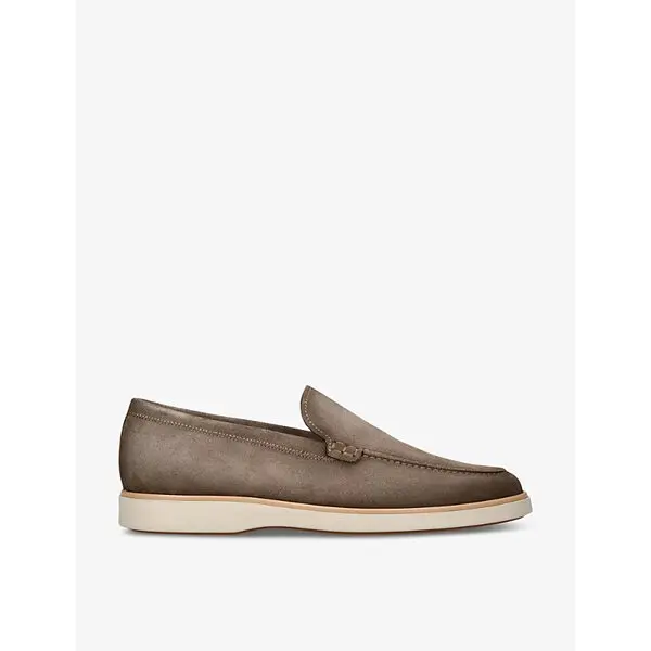 Magnanni Paraiso Tonal-stitching Suede Loafers - Grey