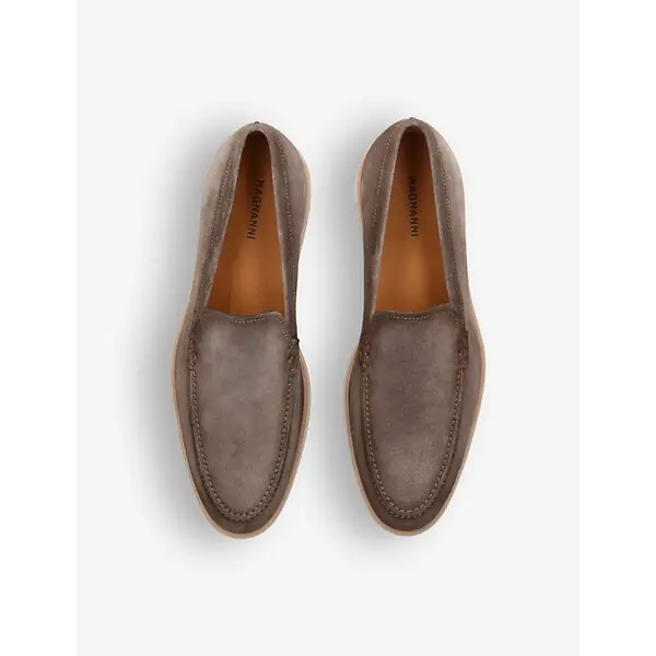Magnanni Paraiso Tonal-stitching Suede Loafers - Grey