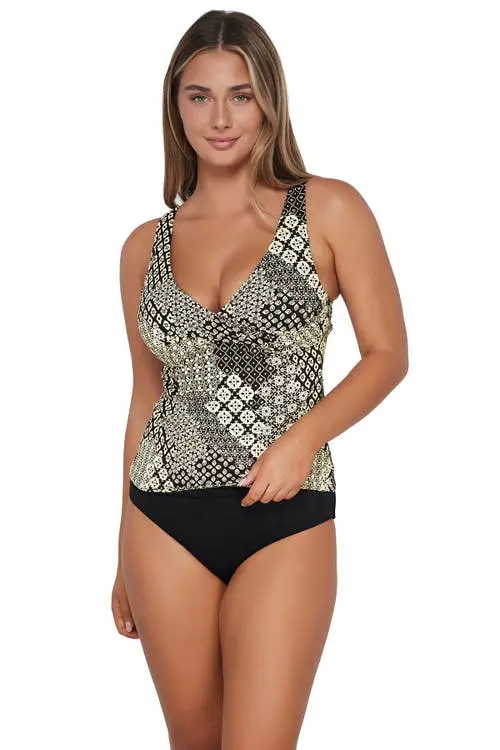 SUNSETS Elsie Tankini Swimsuit Top Dd Cup - Venice Seagrass Texture