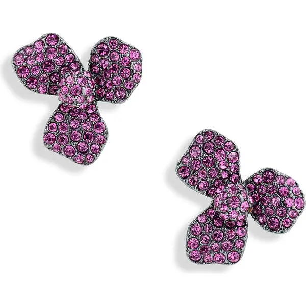 Lele Sadoughi Pavé Trillium Stud Earrings - Raspberry