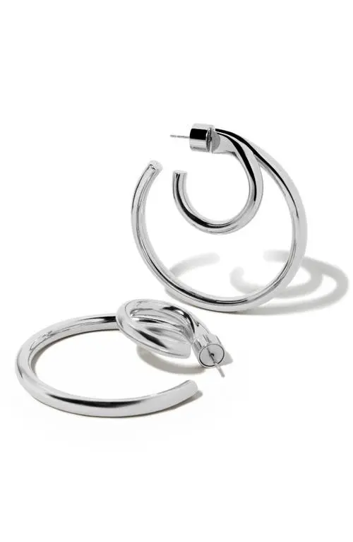 JENNIFER FISHER Double Lilly Baby Hoop Earrings - Silver