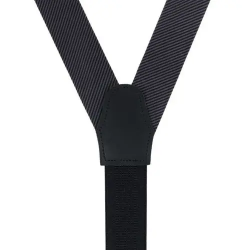 Trafalgar Leyton Diagonal Lined Tone On Tone Silk Suspender - Graphite