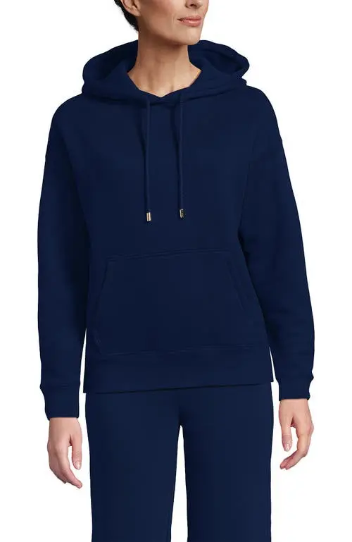 LANDS' END Relaxed Long Sleeve Hoodie - Deep Sea Navy