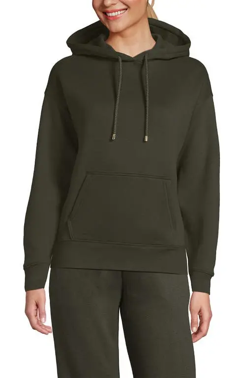 LANDS' END Relaxed Long Sleeve Hoodie - Forest Moss