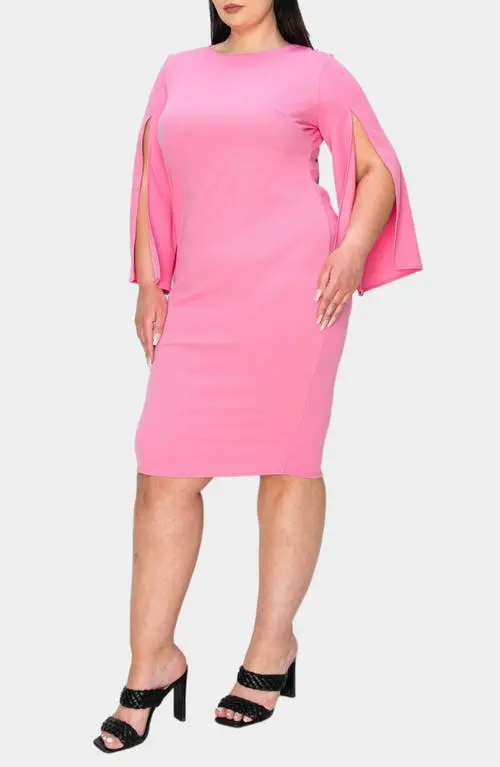 L I V D Clementine Split Sleeve Jersey Sheath Dress