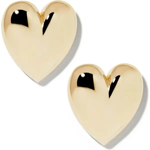 JENNIFER FISHER Large Puffy Heart Earrings - Gold