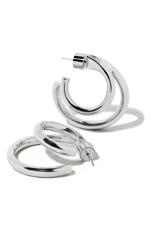 JENNIFER FISHER Double Lilly Mini Hoop Earrings - Silver