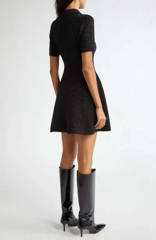 ganni black sparkle mini dress Sequined crepe mini dress - black