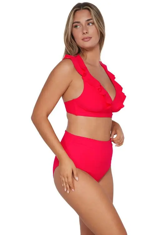 SUNSETS Willa Wireless Bikini Swimsuit Top D Cup - Geranium