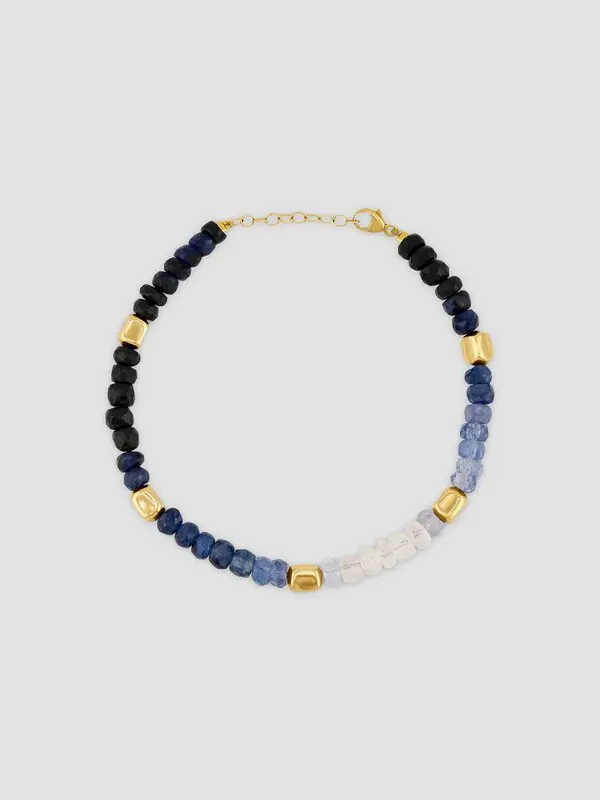 Jia Jia Arizona 14k Yellow Gold & Ombré Sapphire Beaded Bracelet - Blue