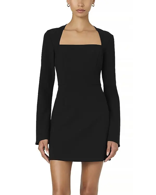French Connection Whisper Long Sleeve Dress - Black