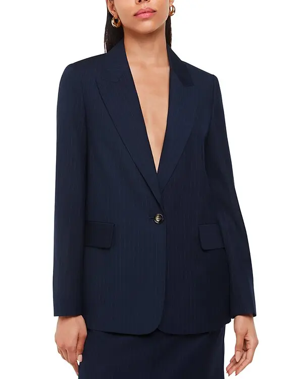 Whistles Single Breasted Pinstriped Blazer