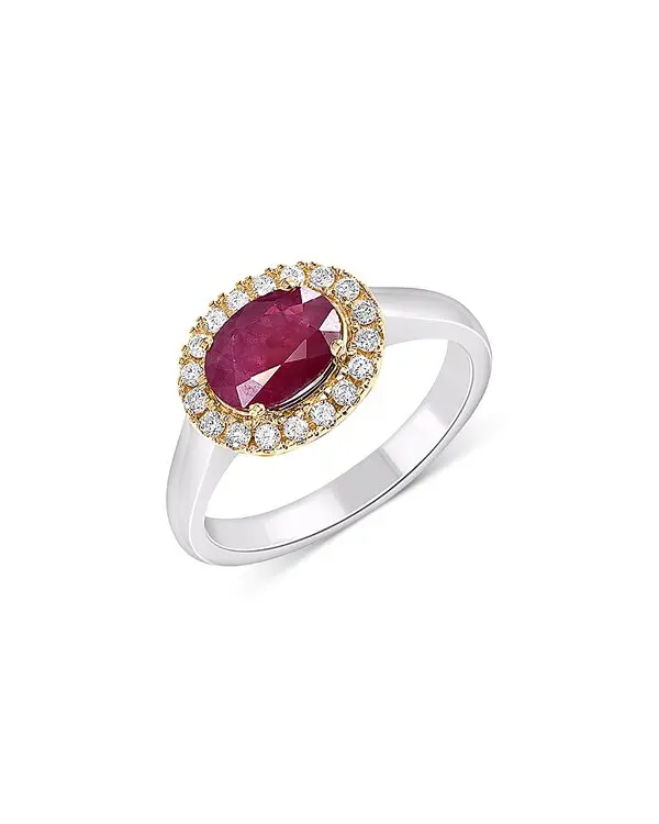 Bloomingdale'S Ruby & Diamond Ring - Pink/white