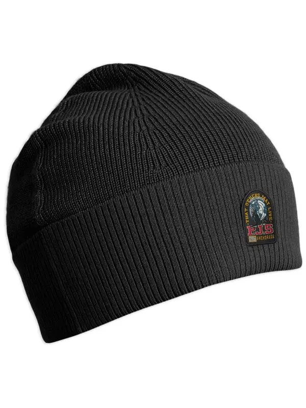 PARAJUMPERS Logo-patch Beanie - Black