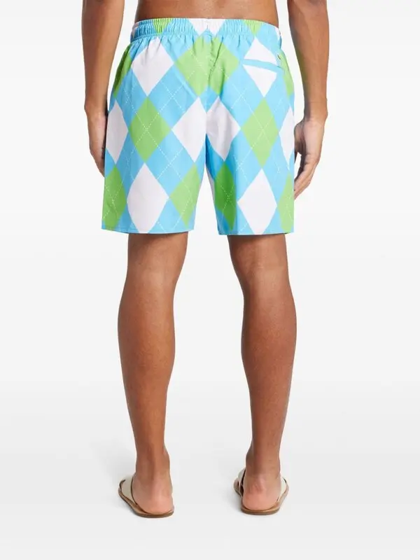 Lacoste Geometric-print Swim Shorts