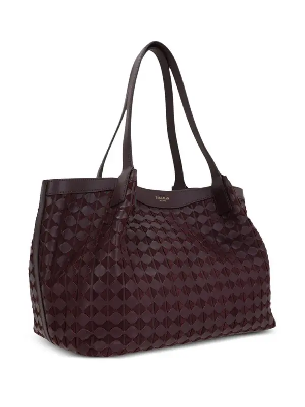 SERAPIAN Woven Lambskin Tote Bag