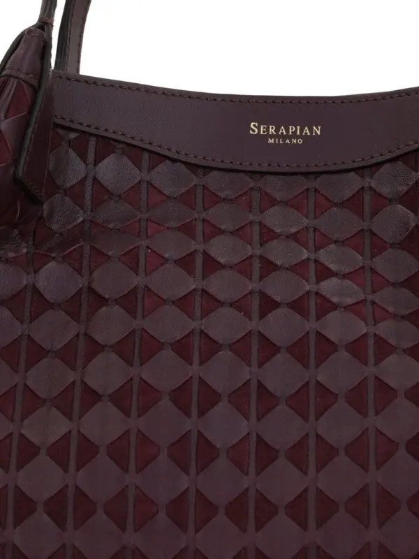 SERAPIAN Woven Lambskin Tote Bag