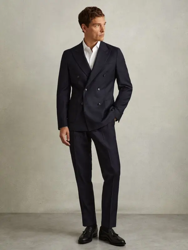 REISS Combo Wool-blend Flannel Suit Trousers