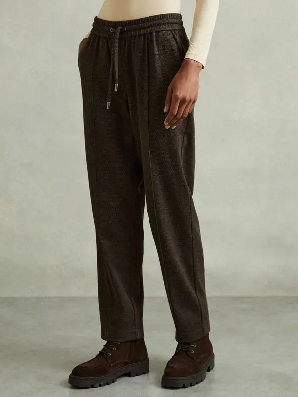 REISS Lois Marled Tapered Trousers