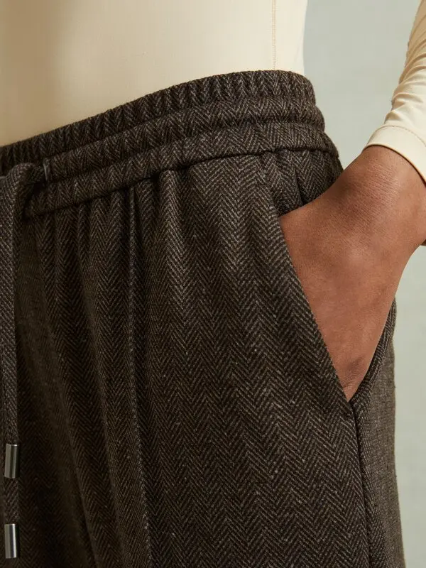 REISS Lois Marled Tapered Trousers