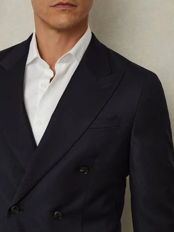 REISS Db Combo Db Double Breasted Suit Jacket In Wool-blend