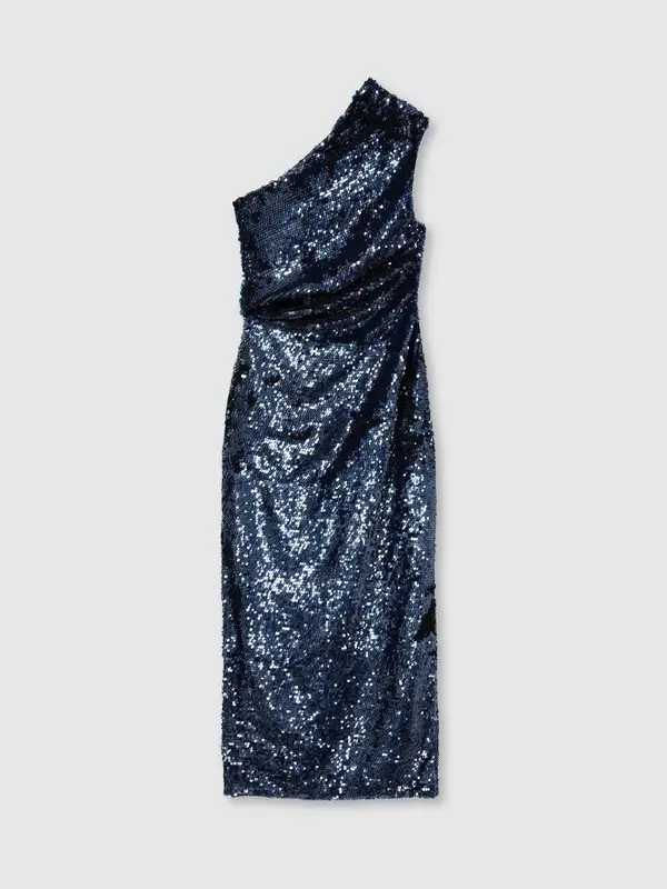 ILTA Sequinned One-shoulder Maxi Dress