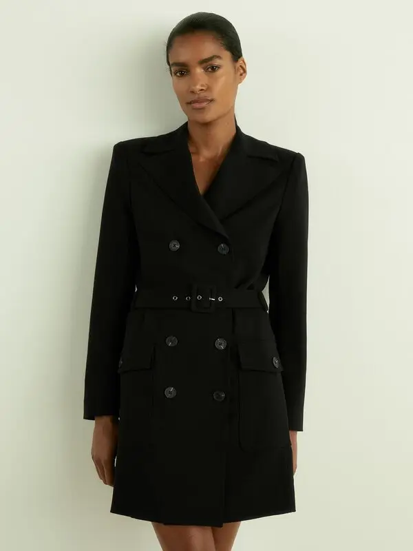 Reiss Casiya Structured Suit Midi Dress In Black - 71% Off | Editorialist
