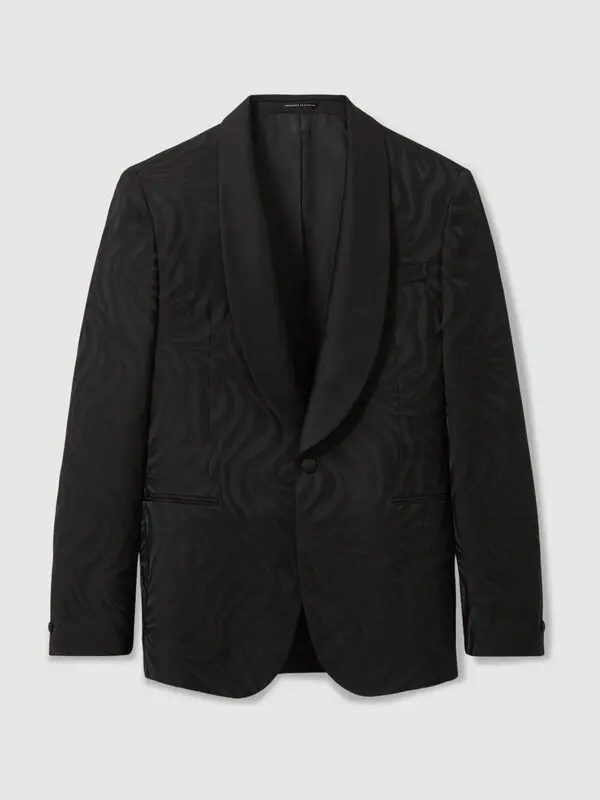 REISS Wilder Wool-blend Jacquard Tuxedo Jacket