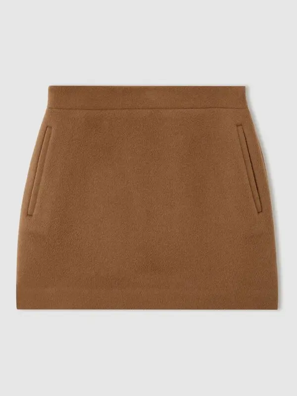 REISS Blake Atelier Virgin Wool Blend Mini Skirt