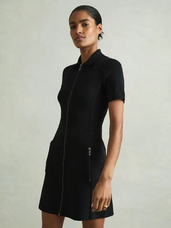 REISS Nala Knitted Mini Dress