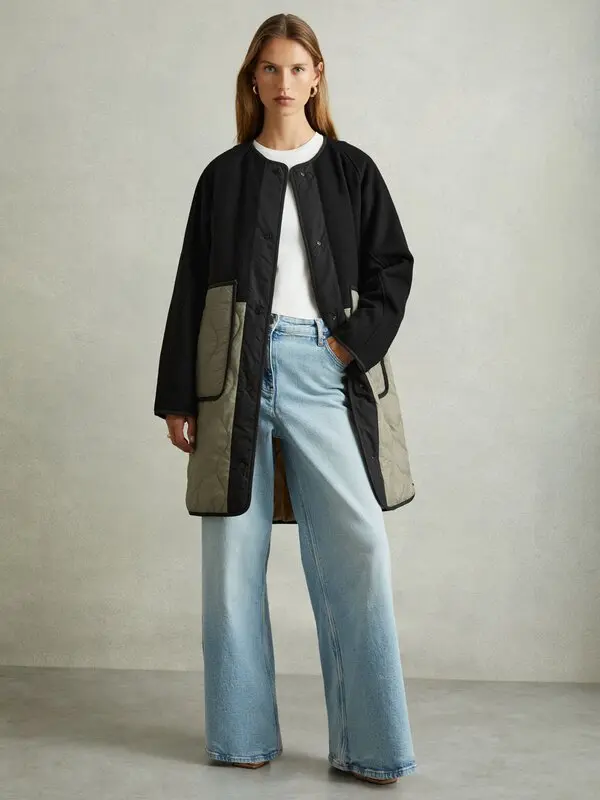 REISS Ollie Reversible Quilt Coat