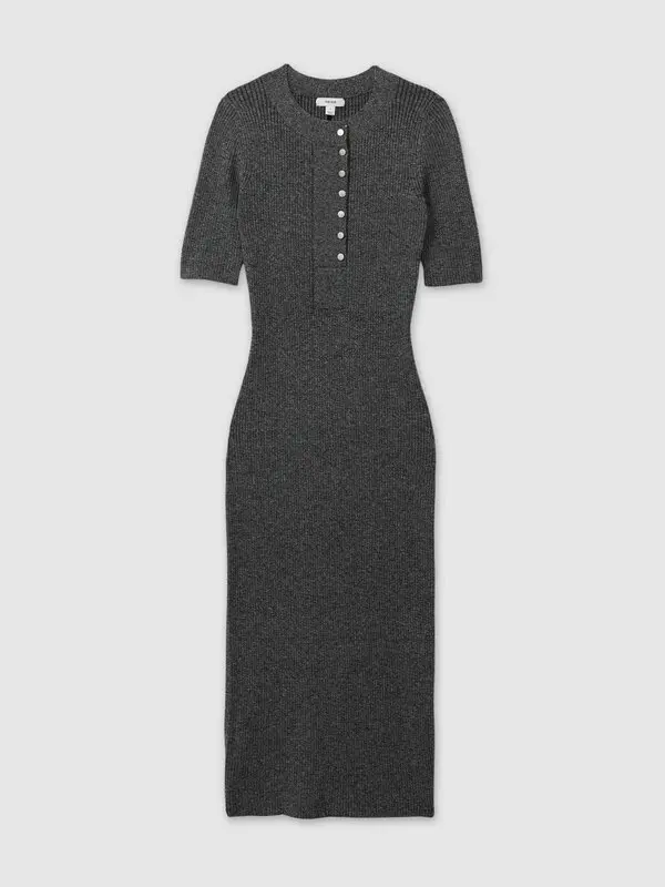 REISS Sandy Ribbed Wool-blend Midi Dress