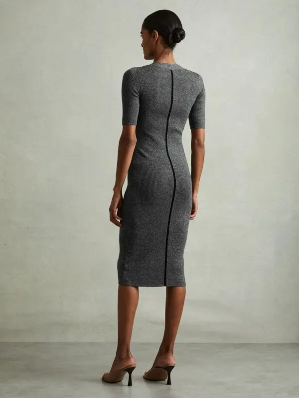 REISS Sandy Ribbed Wool-blend Midi Dress