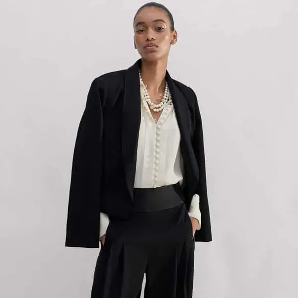 ME+EM Tapered Fluid-leg Tux Trousers