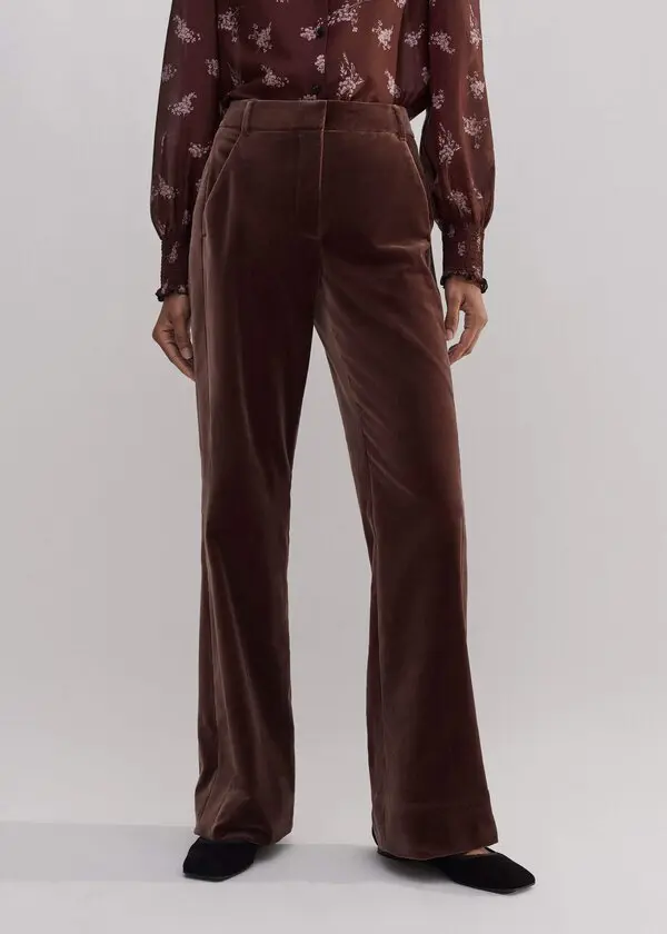 ME+EM Velvet Kick Flare Trousers
