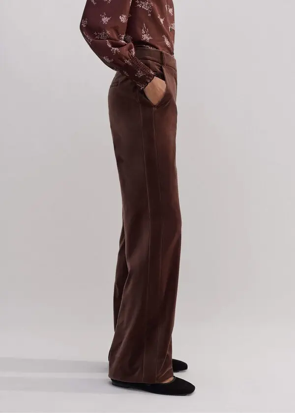 ME+EM Velvet Kick Flare Trousers